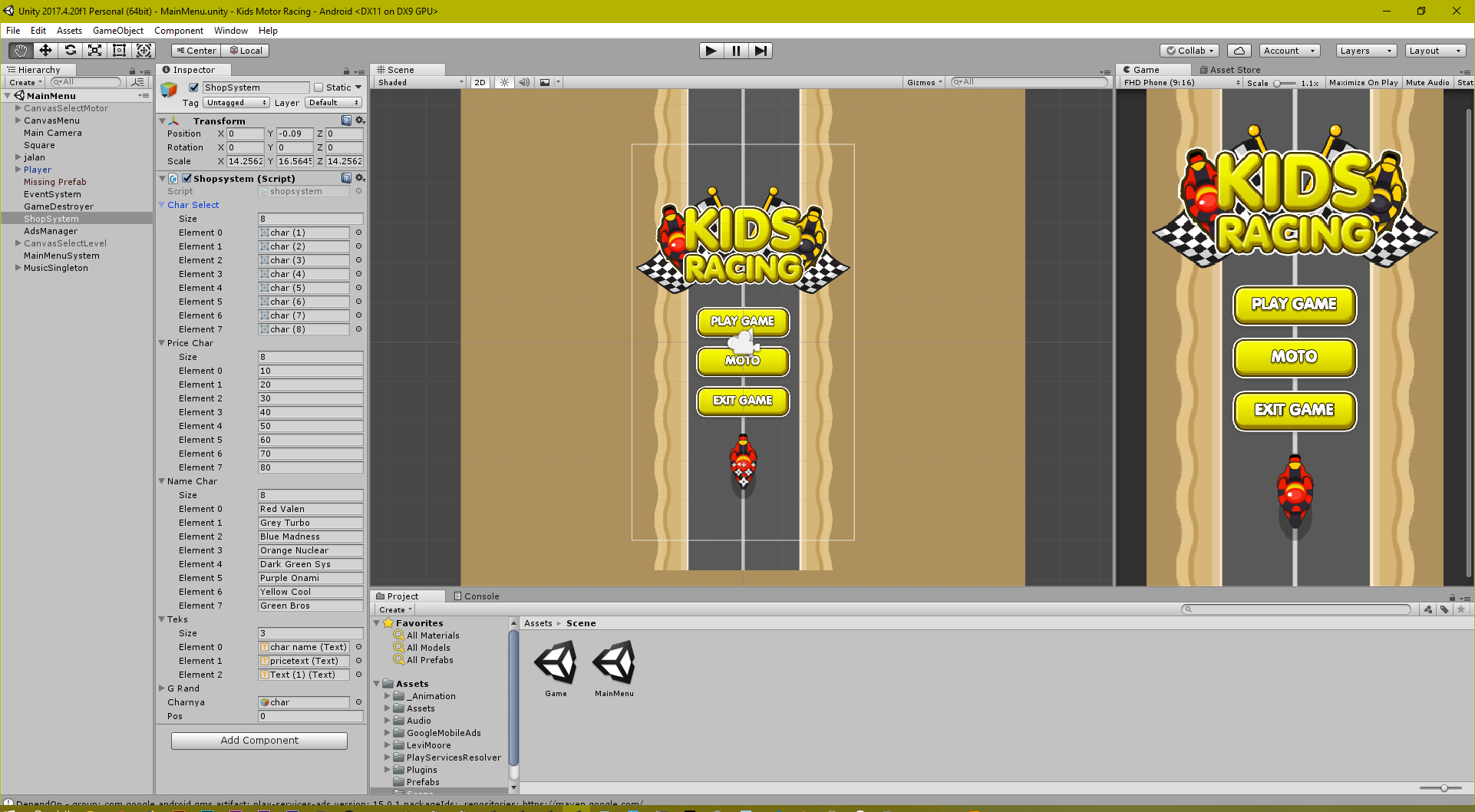 Kids Motor Racing LTS UNITY + Admob (KIDS GAME) + EASY RESKIN by MobileGTs